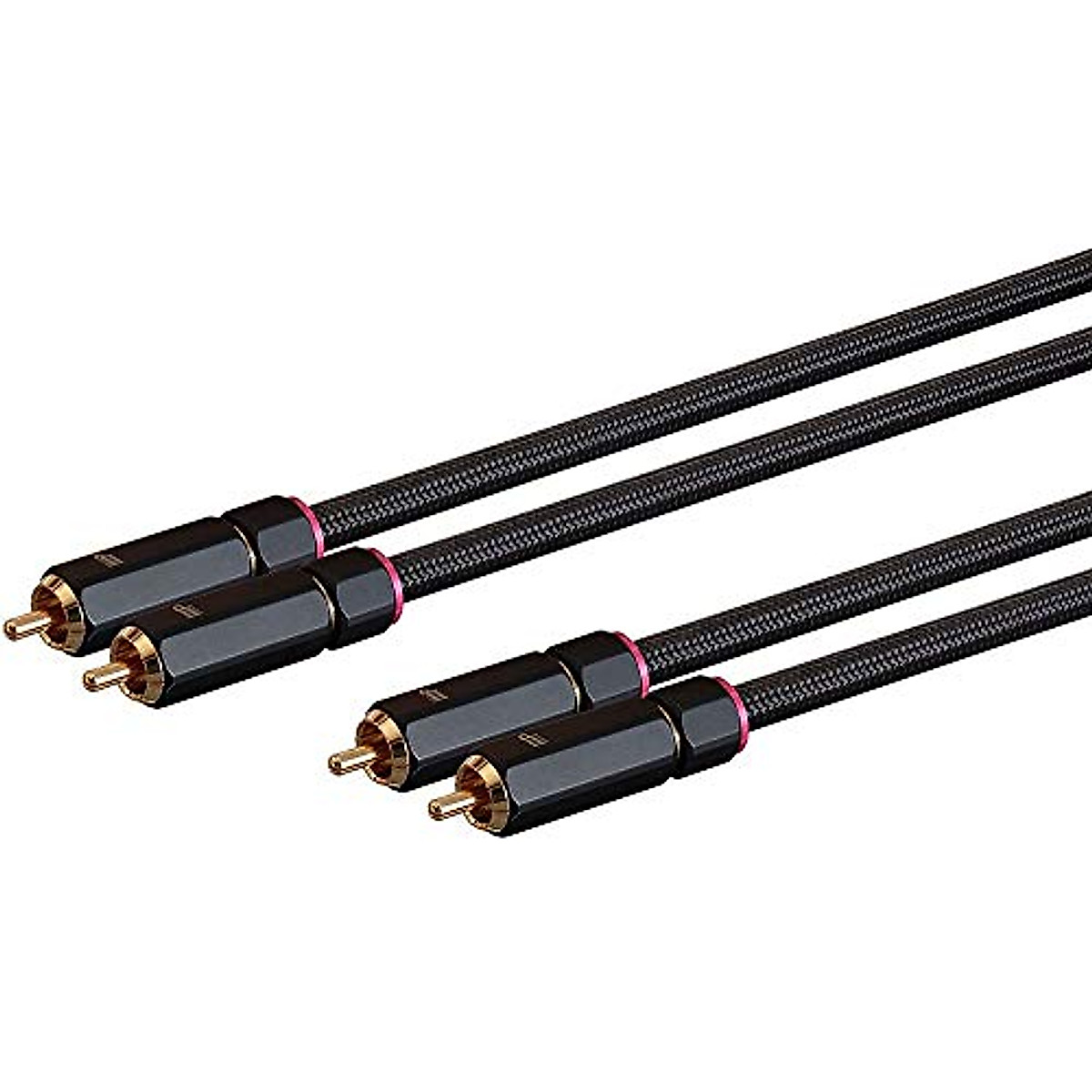 Monoprice - 138076 Male RCA Two Channel Stereo Audio Cable - 3 Feet - Black, Gold Plated Connectors, Double Shielded with Copper Braiding - Onix Series