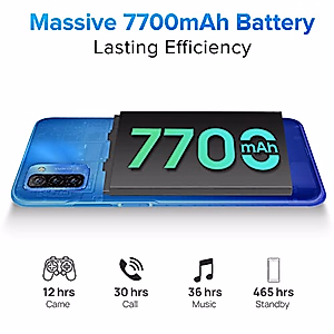 Ulefone Note 12 Unlocked Cell Phone, 4G Unlocked Smartphone, 6.82” Ultra-Large Screen with Slim Structure, 7700mAh Battery, 4+128GB, 3-Card Slot, Face Unlock/Fingerprint Recognition, Blue