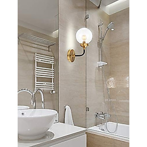 JONATHAN Y JYL9009A Caleb 1-Light 6" Brass Wall Sconce Contemporary Reversible for Bedroom Livingroom Bathroom Hallway, Brass Gold/Black