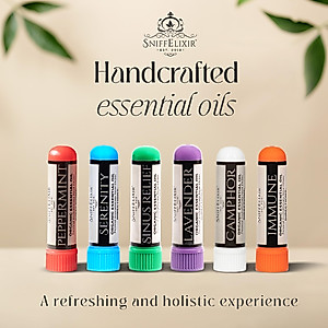 Peppermint Inhaler Nasal Stick - Aromatherapy Nasal Inhaler, Portable Nose Inhaler Stick, Non Drowsy Motion Sickness Nausea Stick with Peppermint Essential Oil for Migraine Stick, and Headache