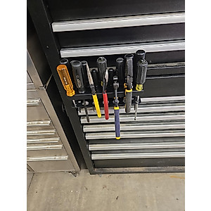 MUTUACTOR Screwdriver Organizer Rack Heavy Duty,Magnetic Mount Screwdriver Holder Plier Organizer,Magnetic Tool Holder Storage Holder for Various Screwdrivers Pliers Shears Tool Chest Cart Workbench