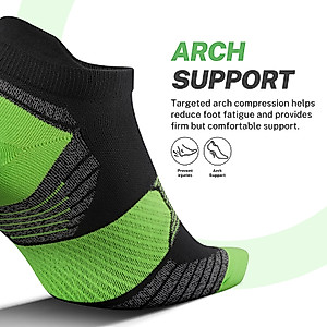 PAPLUS Compression Running Socks Women (6 Pairs), Ankle Athletic Socks Low Cut with Arch Support