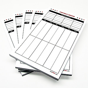 Contract Bridge Score Pads (5 Pads, 50 Sheets Each) Enjoy The Original! Proudly Made in The USA.