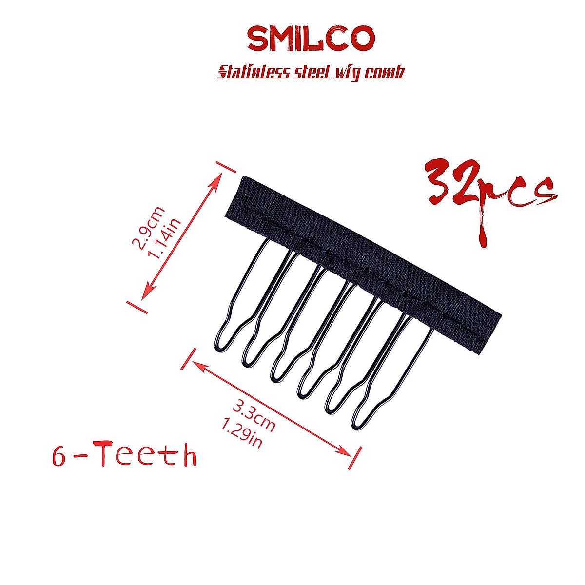 Smilco 32 Pcs Wig Clips, Metal Snap Wig Combs for Making Wigs