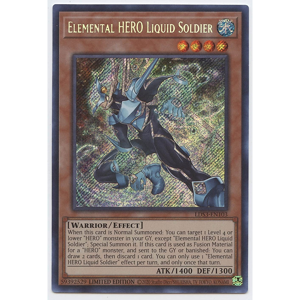 YU-GI-OH! Elemental Hero Liquid Soldier - LDS3-EN103 - Secret Rare - 1st Edition