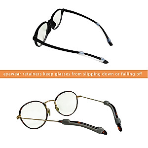 Soft Silicone Eyeglasses Temple Tips Sleeve Retainer,Anti-Slip Elastic Comfort For Spectacle Reading Glasses Sunglasses Eyewear。（9Pairs)（3 pairs -Clear 3 pairs -Gray 3 pairs -Black）