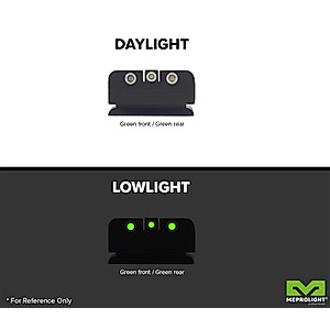 MEPRO Tru-Dot Adjustable Night tritium Sights Compatible with HK USP Full Size Tactical Expert Model Green tritium dots Glow on Sight self Illuminated Meprolight Fixed Metal Sights
