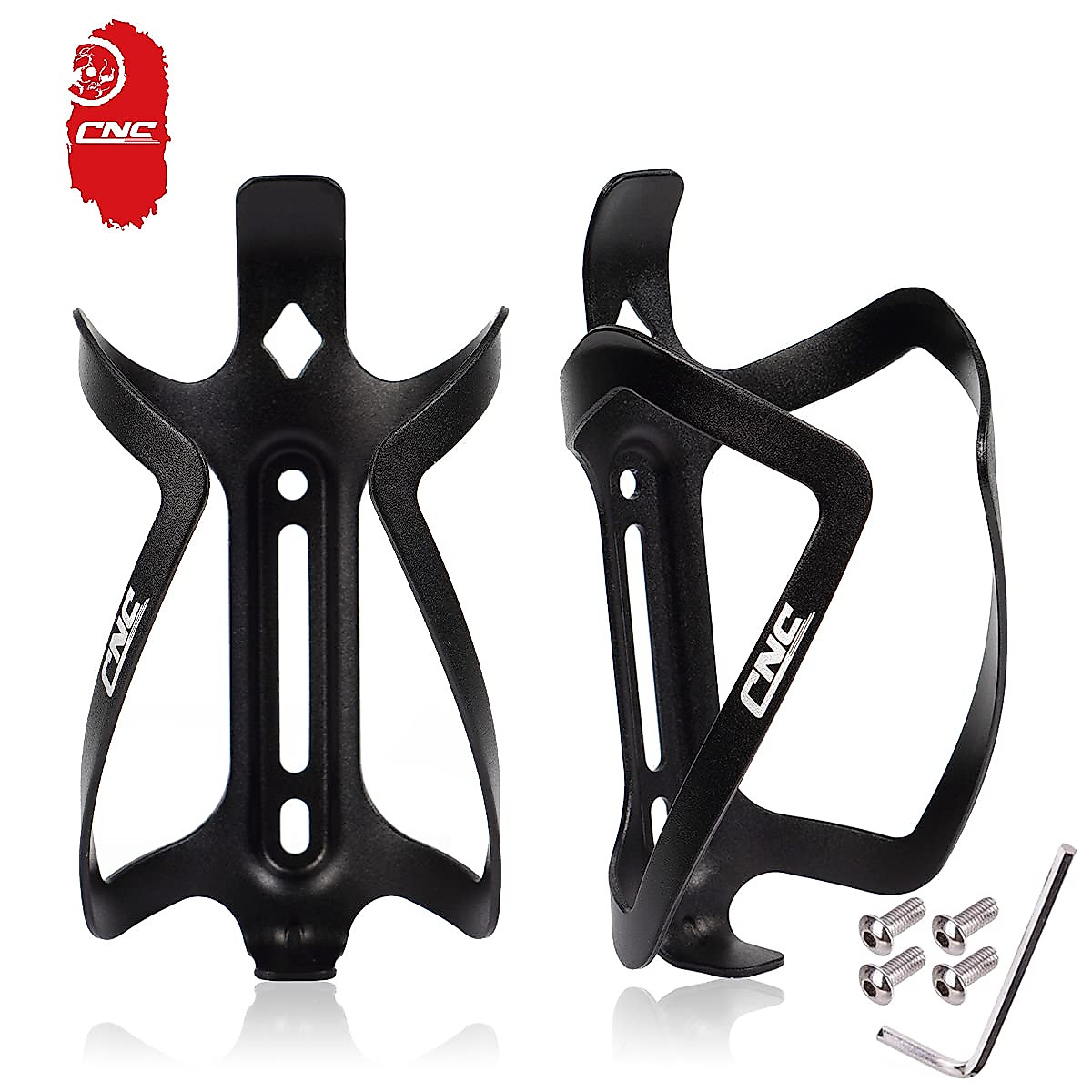 CNC Bike Water Bottle Holder, 2-Pack Bike Water Bottle Cage for Road Bike/Mountain Bike，Black