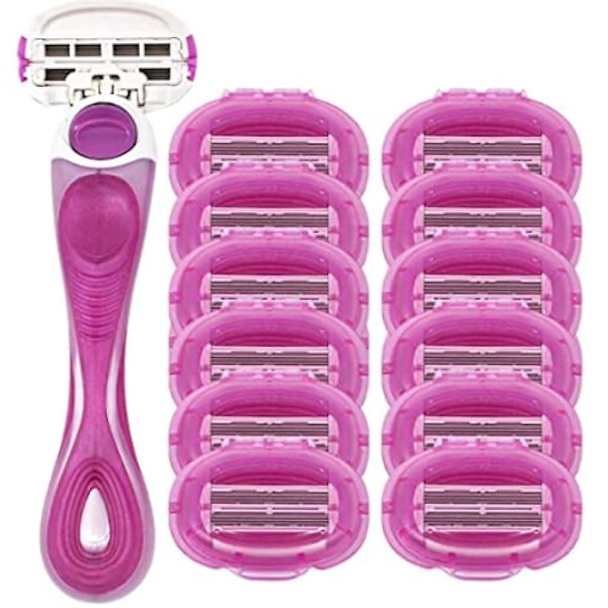 ShaveMOB 6-Blade Women's Razor Kit (Flex Head Handle + 12 Refills) - The Perfectionist Shaving Kit
