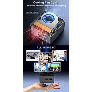 youyeetoo Mini PC,11th Gen 10nm N5105 Portable Tiny Computer Intel, 8GB RAM 256GB NVME SSD Mini Desktop Computer, Micro Computer with Dual HDMI 4K, WiFi 5, BT4.2, Slient Cooling Fans