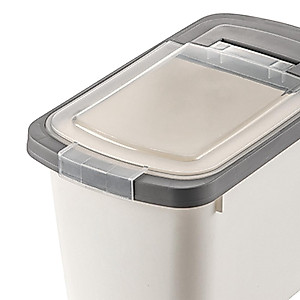 gazechimp Grain Rice Storage Container, Pet Food Storage Box, Airtight Household Grain Dispenser, Grain Rice Storage Bin, Flour Bin for Flour, Cat Dog Food, White