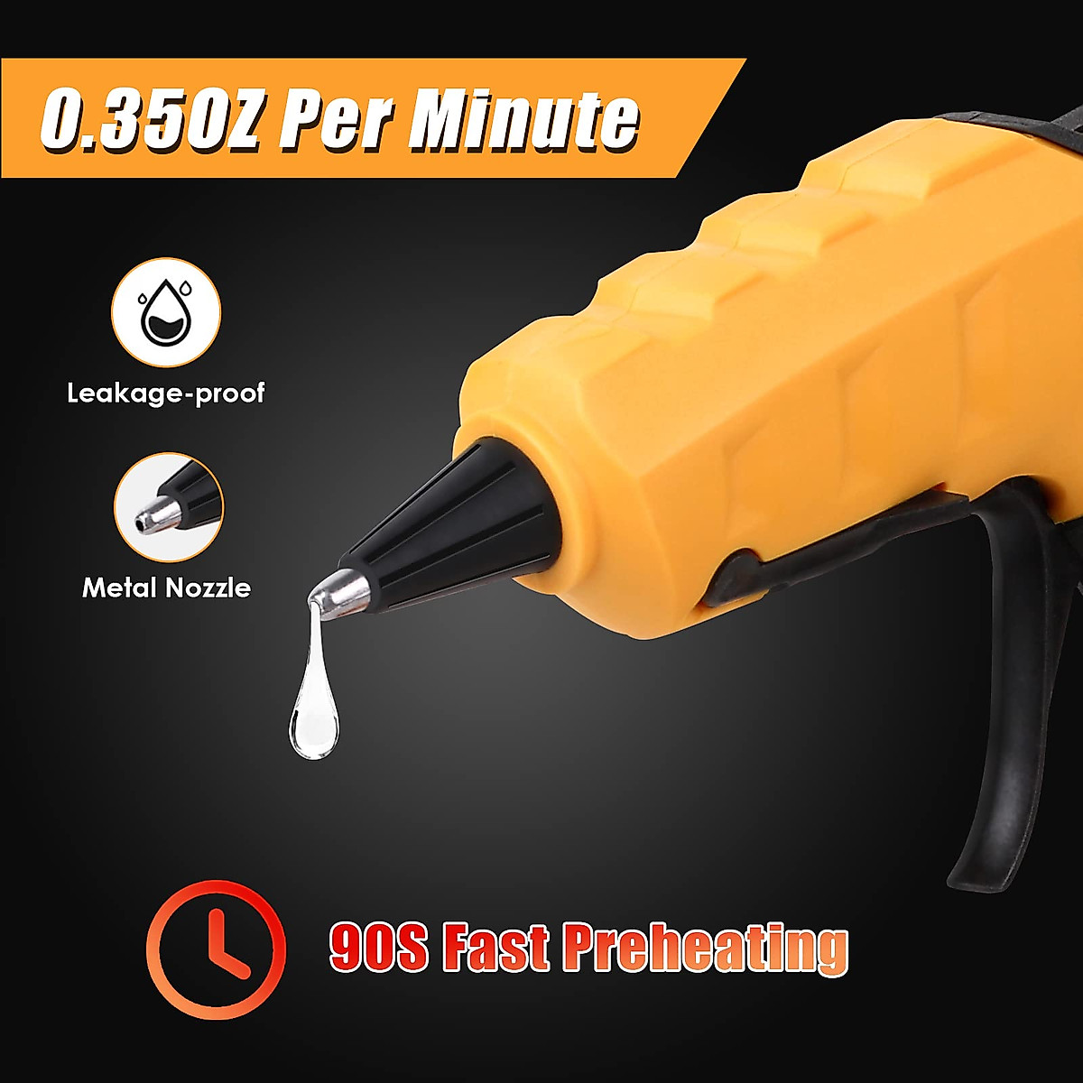 Cordless Hot Glue Gun for 20V Max Lithium Battery (Battery NOT Included) for Arts & Craft DIY & Decoration with 30PCS 0.27" Glue Sticks