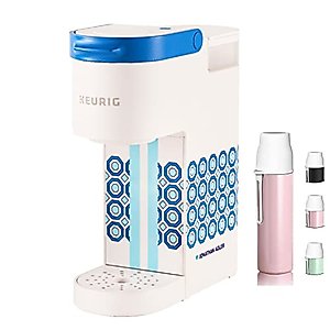 Keurig Limited Edition Jonathan Adler K-Mini Single Serve K-Cup Pod Coffee Maker, White - Removable Drip Tray, Less than 5" wide, Brew any cup size between 6-12oz - BROAG Random Color Water Bottle