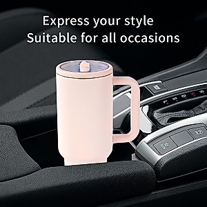 40 oz Leak Proof Insulated Tumbler with Handle Flip Straw Lid Rubber Base,BPA Free Stainless Steel Water Bottle Hot/Cold Insulation Vacuum Quenchers,Spill Proof Travel Mug Gifts for Her/Him