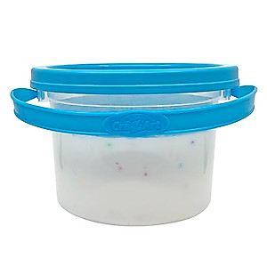 Cra-Z-Slimy 24oz Premade Slime, Cake Batter Scented Clear Slime Stretchy Glossy Non-Sticky 1.5lb Slime Bucket with Add-ins