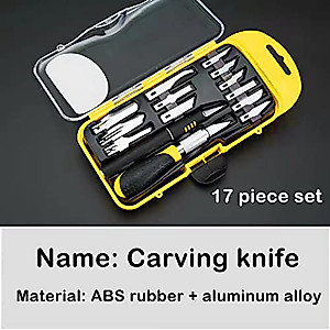 Craft Knife Set, Precision Exacto Utility Art Pumpkin Wood Carving Hobby Knife Blades Making Set Kit, 2 Pc with 14 Blades