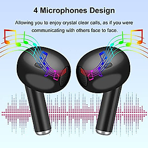 Bluetooth Headphones True Wireless Earbuds 60H Playback LED Power Display Earphones with Wireless Charging Case IPX7 Waterproof in-Ear Earbuds with Mic for TV Smart Phone Computer Laptop Sports