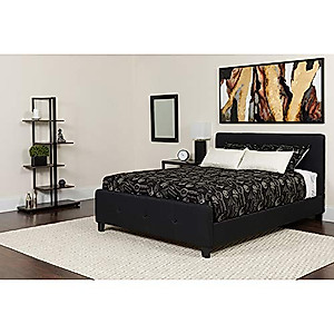 Flash Furniture Tribeca with Memory Foam Pocket Spring Mattress, Queen, Black Fabric