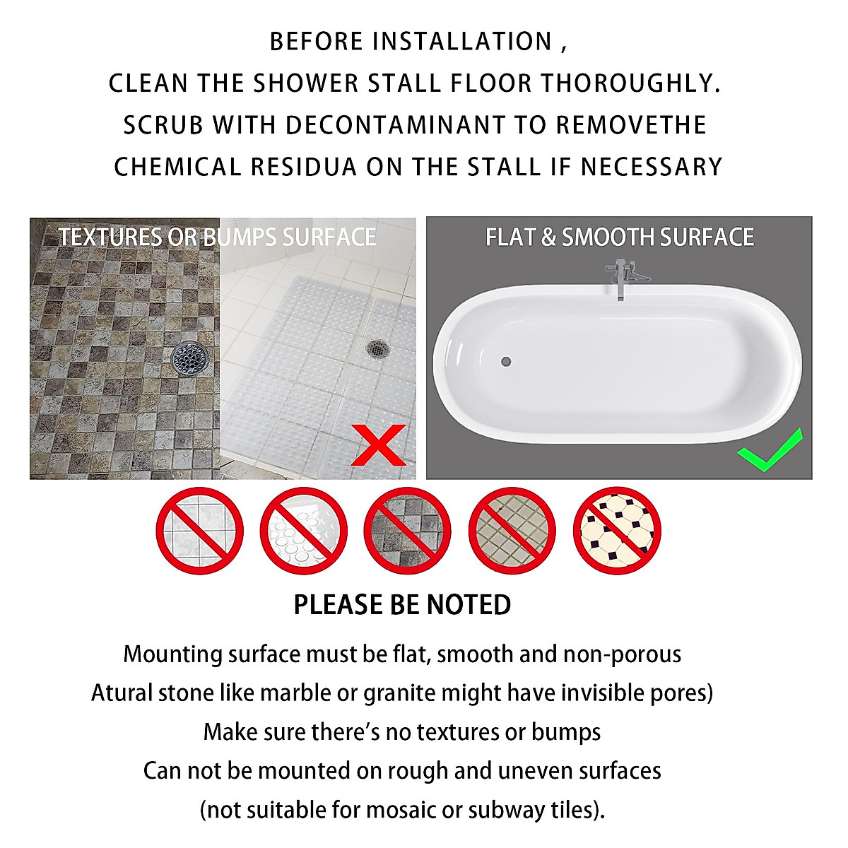 Yimobra Original Bathtub Mat Non Slip, Extra Long Bath Mat for Tub with Big Suction Cups and Drain Holes, Machine Washable Tub Shower Mats for Bathroom 16 x 40 Inches, Phthalate Latex Free, White