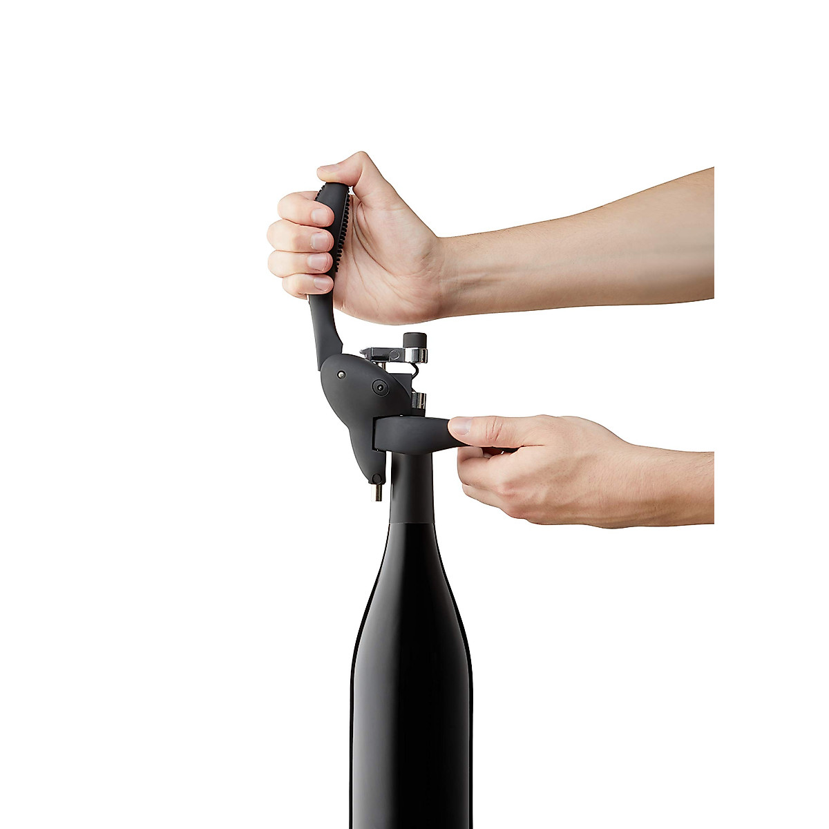 Rabbit Wine Corkscrew with Foil Cutter, 1 EA, Black