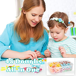 PHILODOGS Play-Masa Playdough 48 Pack of Non-Toxic Modeling Compound, 0.6 Ounce Each, Play Dough Bulk Sets for Kids Ages 3+