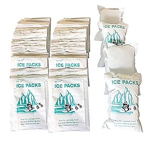 Shipping Ice Packs Reusable Small Dry Ice Pack Sheets 48 PCS, Ice Pack for Shipping Frozen Food Keep Food Fresh and Beverage Cold, Frozen Gel Packs Ice Brix for Coolers, 3.5 oz Capacity, 4.7" x 3.3"