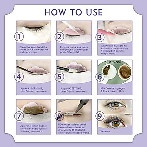 PERMANIA Lash Lift Kit with Black Color, Eyelash & Brow Lamination 4 IN 1 Black Color Make Lash Perm Voluminous and Curl for Salon & Home（Black）