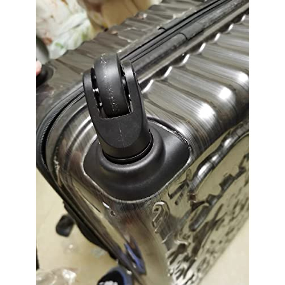 Zerone Luggage Wheel, A Pair Black Suitcase Mute Single Row Wheel Universal Luggage Replacement Outdoor Supplies