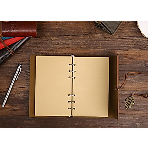 BEYONG Leather Journal Notebook, Daily Diary Gifts for Women Men (Brown, 5"x7.2")