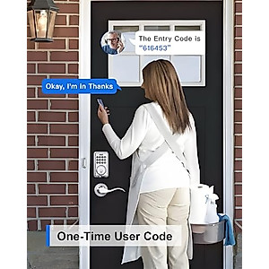 ApeStellar Keyless Entry Door Lock with 2 Lever Handles - Electronic Keypad Deadbolt - Front Door Lock Handle Sets - Auto Lock, Anti-Peeking Password, Easy Installation - Satin Nickel