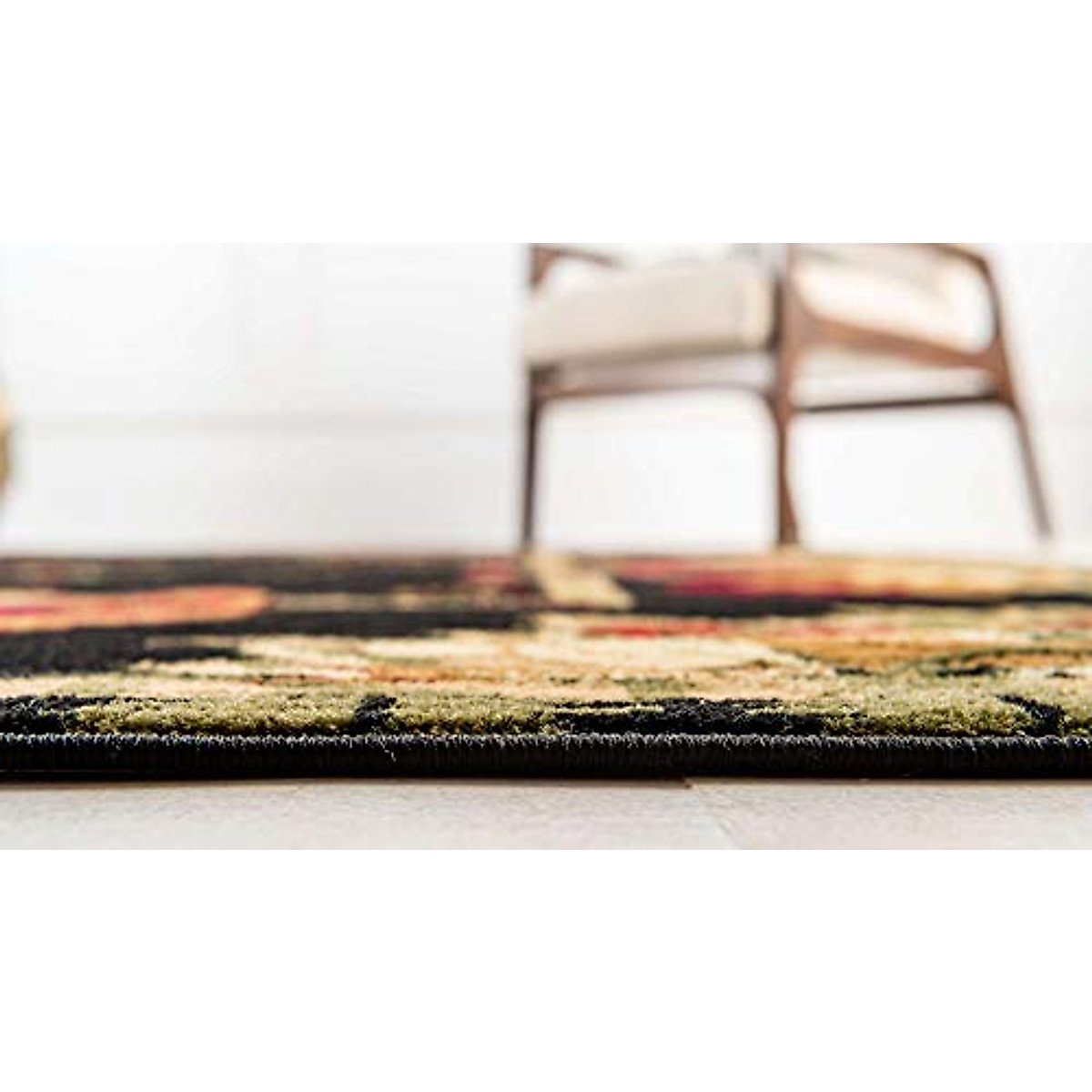 Unique Loom Barnyard Collection Area Rug - Farm (5' 3" x 8' Rectangle, Black/ Cream)