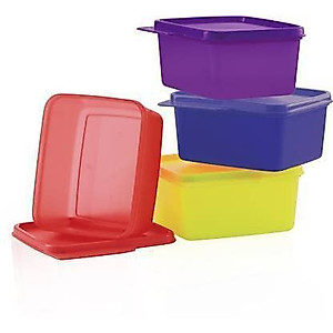 Tupperware Plastic Utility Container 500 ml Pack of 4 (Multicolor)