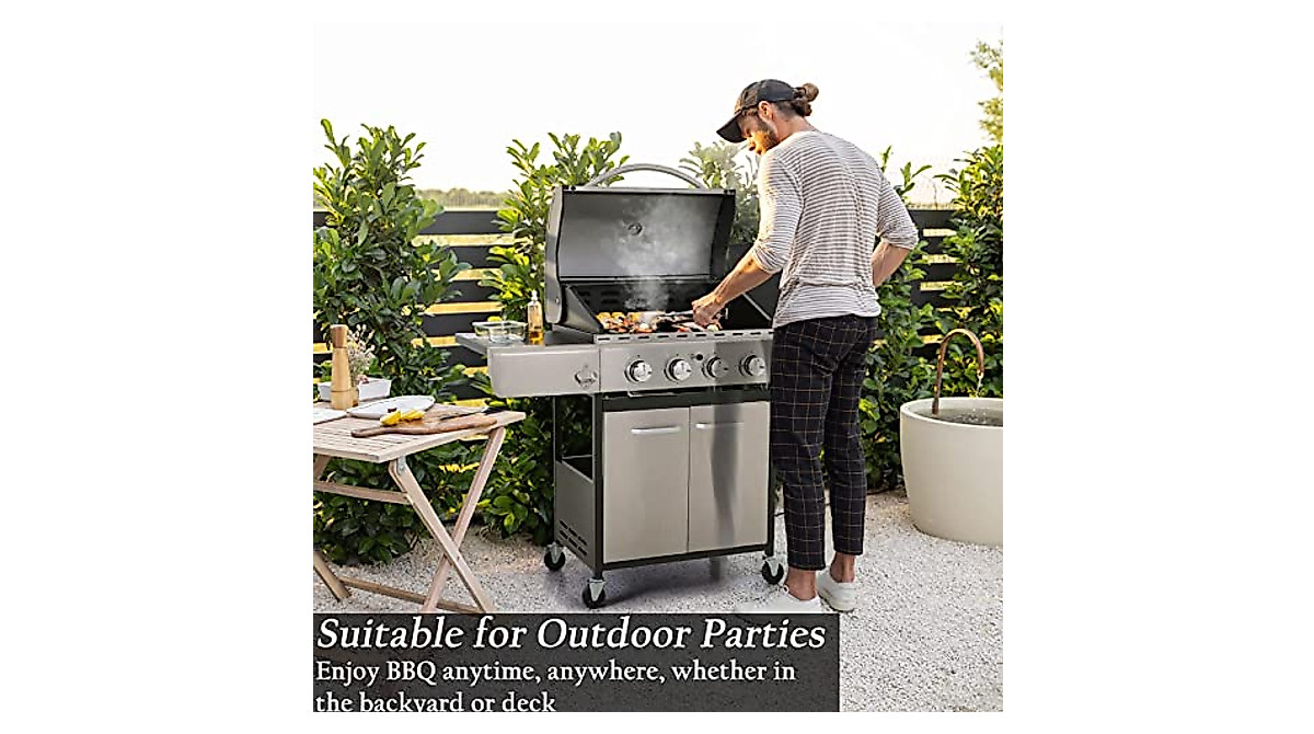 Sophia & William 4-Burner Propane Gas Grill - 542 sq. in. BBQ for Outdoors