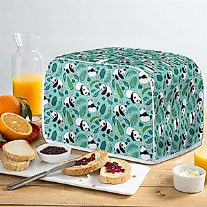 Snilety Cartoon Panda Toastet Cover for Kitchen Appliance Accessories,4 Slice Slot Bread Oven Cushion,Oven,Microwave Dust Protection,M