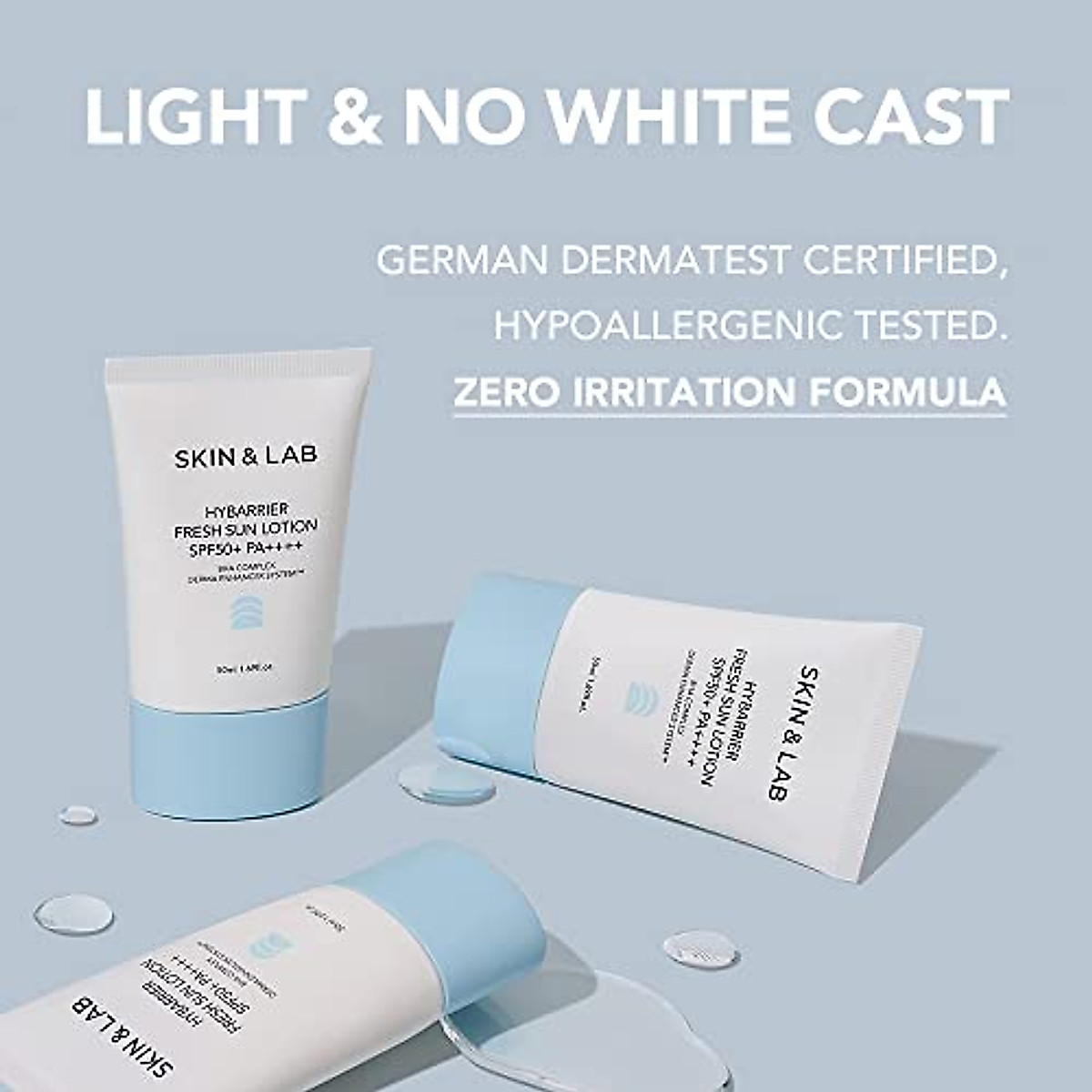 [SKIN&LAB] Hybarrier Fresh Sun Lotion SFP50+ PA+++ | Moisturizing Face & Body Sun Care with Sodium Hyaluronate and Hyaluronic Acid | Reef-safe Sunscreen (Octinoxate & Oxybenzone Free) | 1.69 fl oz.