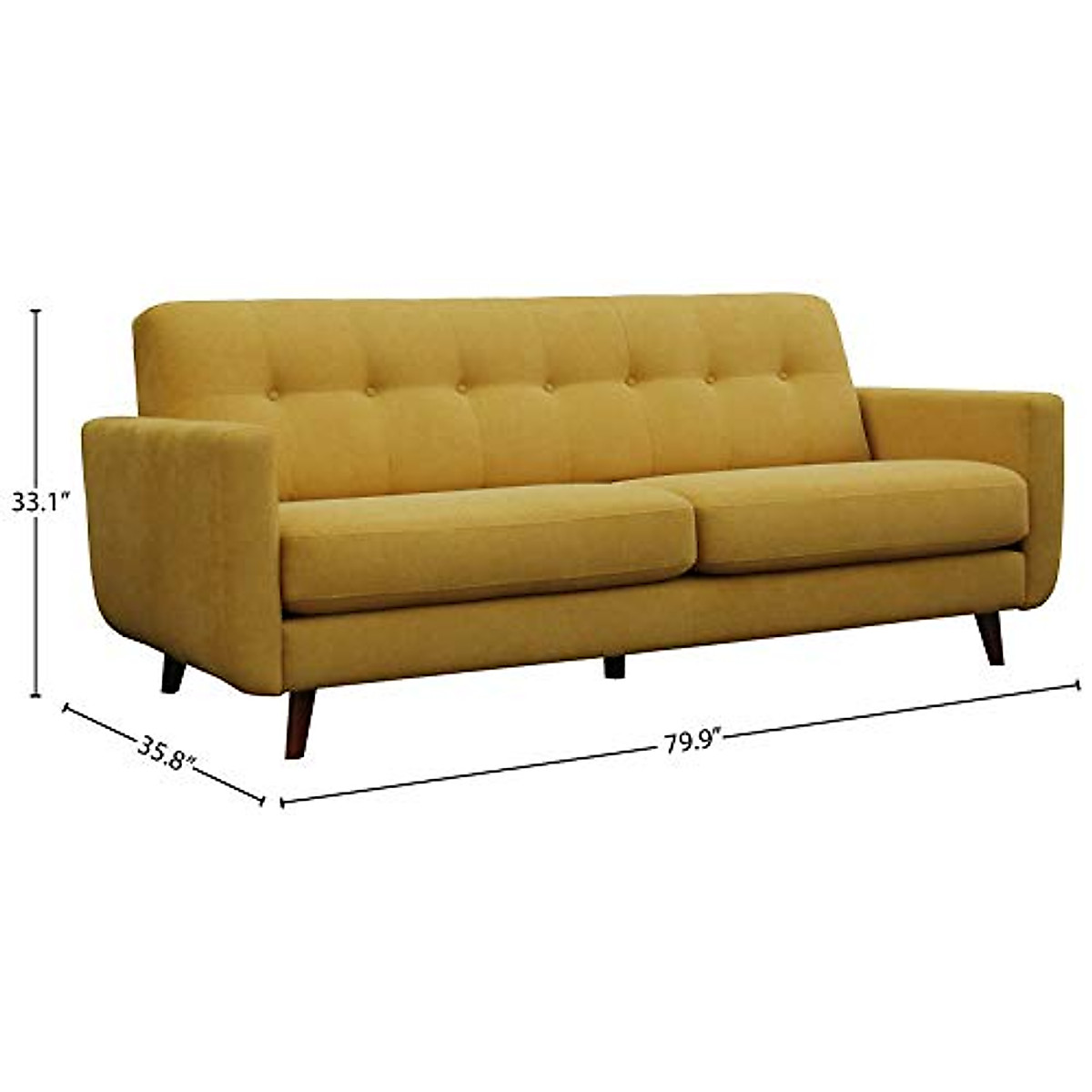 Amazon Brand – Rivet Sloane Mid-Century Modern Sofa Couch, 79.9"W, Yellow
