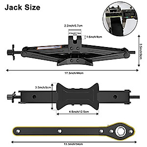 IMAYCC Scissor Lift Jack, Compact Car Jack Kit for Auto SUV, RV, MPV with Smart Ratchet Design, Heavy Duty Tire Changing Kit Lifting 2 Ton (4409 lbs) Tire Jack.