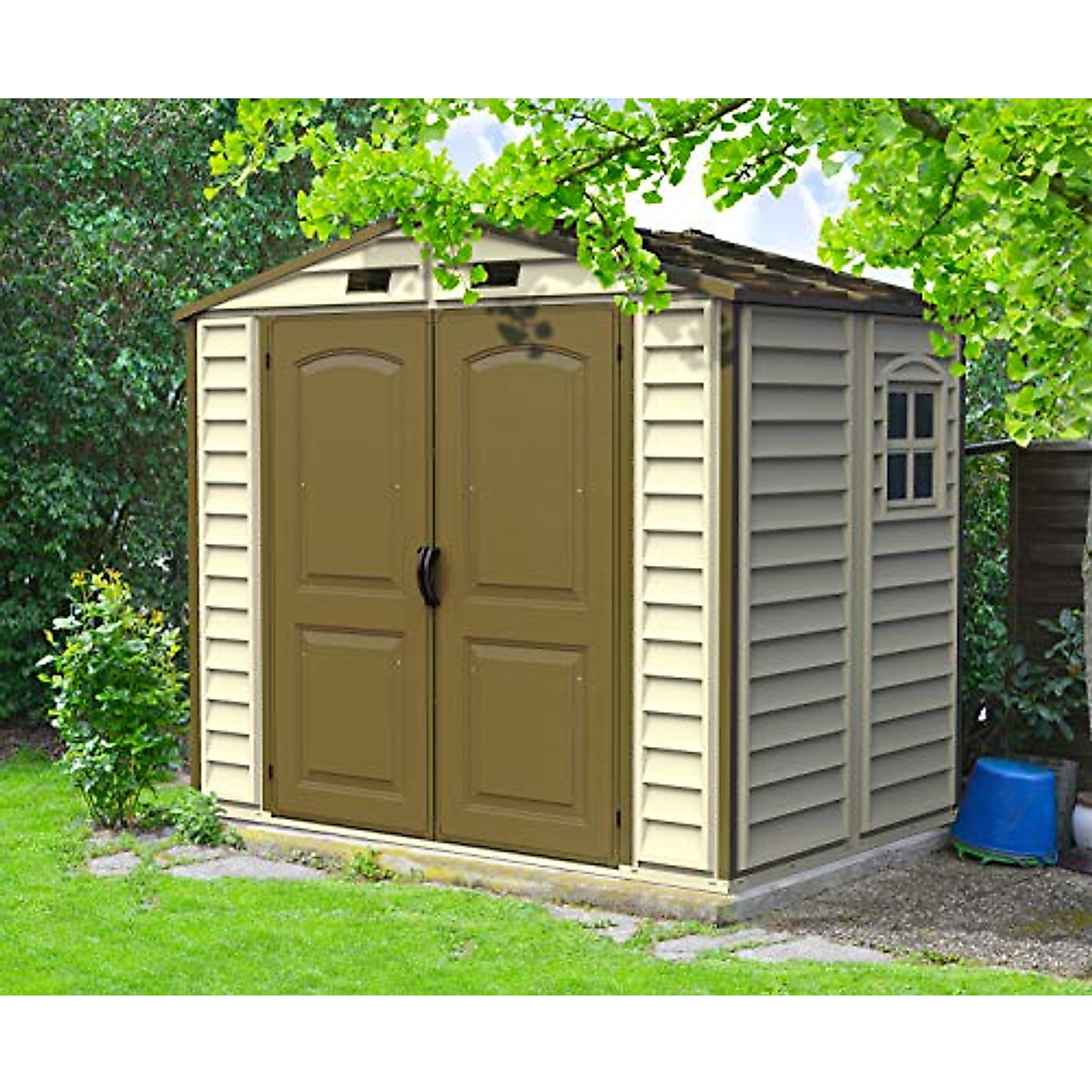 Duramax 30115 StoreAll Vinyl Storage Shed, Offwhite/Brown