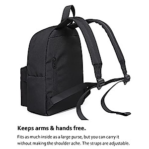 HotStyle SIMPLAY+ Classic Mini Backpack Small Travel Bag, Plain, Black