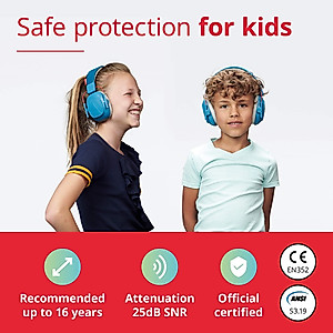 Alpine Muffy Kids - Noise Cancelling Headphones for Kids - CE & ANSI Certified - 25dB - Sensory & Concentration Aid - Blue
