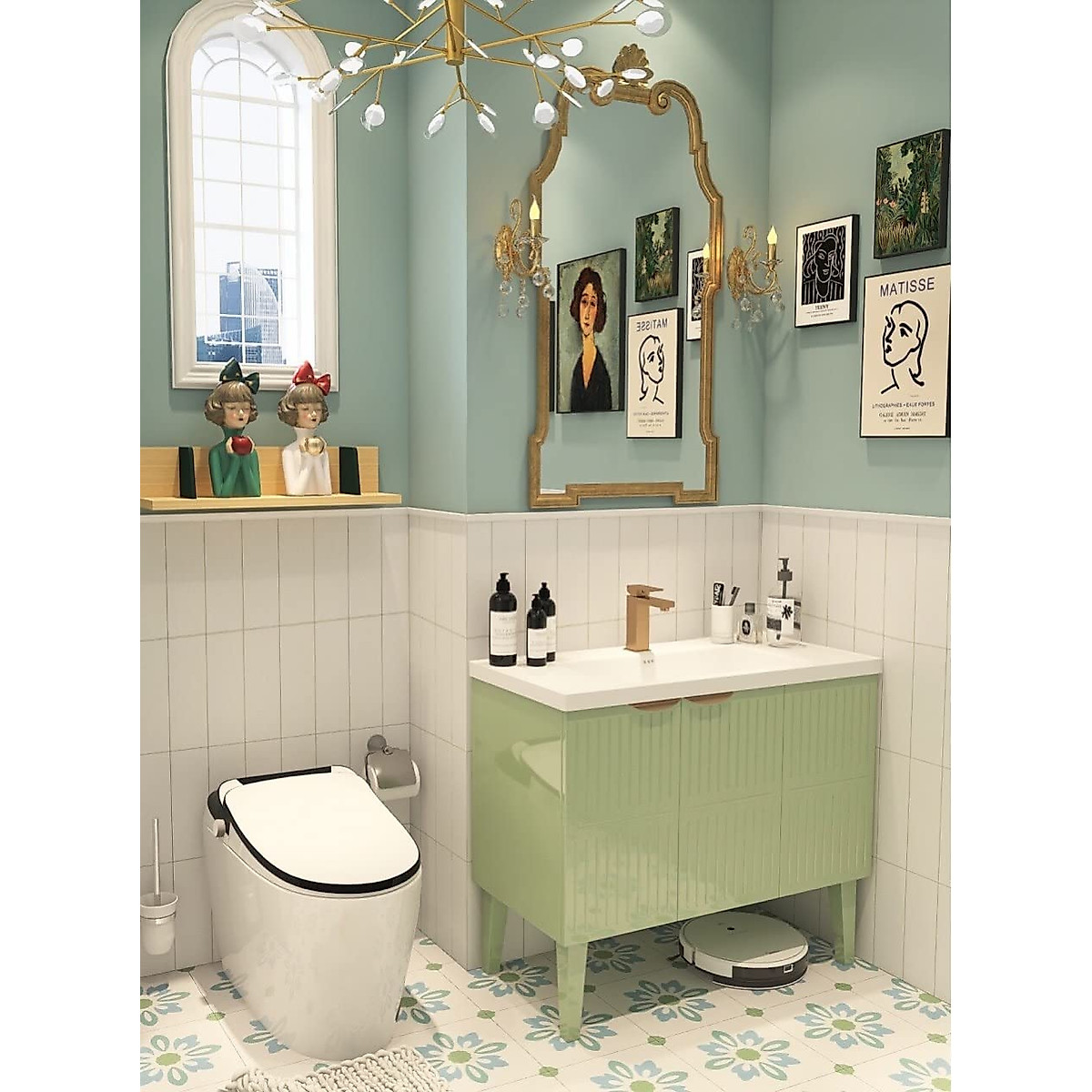 Brushed Gold Bathroom Faucet Single Hole, Lava Odoro Modern Brushed Brass Bathroom Sink Faucet Single Handle Vanity Faucet with Drain Assembly, Deck Plate Included, BF307-SG