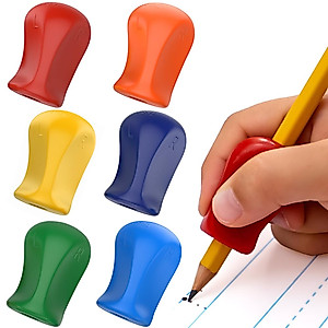 The Pencil Grip Original Pencil Gripper, Universal Ergonomic Writing Aid For Righties And Lefties, Colorful Pencil Grippers, Assorted Colors, 6 Count - TPG-11106