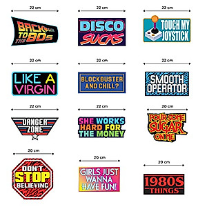 28 Piece 80s Party Hanging Swirls Decorations, Throwback 1980s Themed Party Supplies and Favors