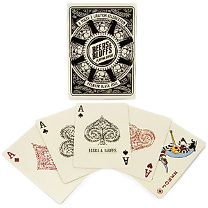 6 Decks Beers & Bluffs Craft Beer Themed Playing Cards | Cream Playing Cards with Custom Hop and Beer Bottle Card Art | Plastic-Coated 310gsm Black Core, Standard Index, Poker Size