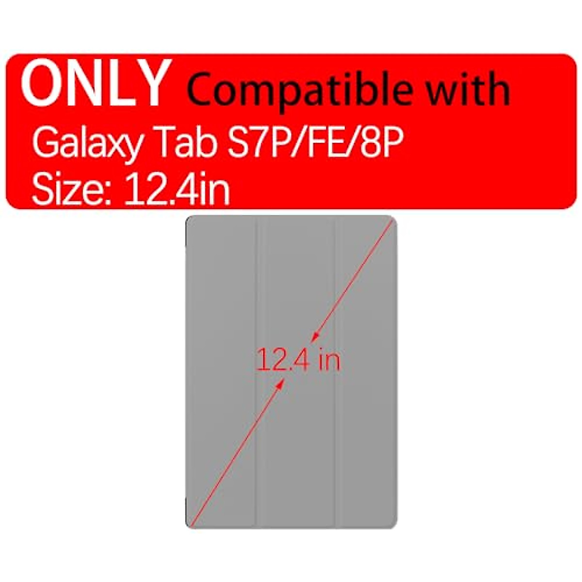 Berkin Arts Samsung Galaxy Compatible with Tab S8 Plus/ S7 FE/ S7 Plus Case 12.4 Inch Tri-Fold Stand Cover Color Field Rainbow Scheme Iridescent Playful
