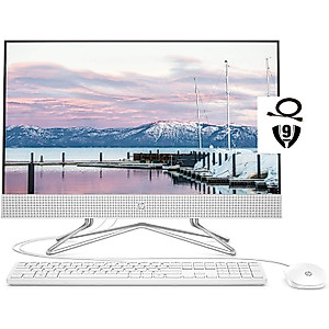 HP 24-inch All-in-One Desktop Computer, AMD Athlon Silver 3050U Processor, 8 GB RAM, 256GB SSD, DVD-Writer, Windows 10 Home(White)