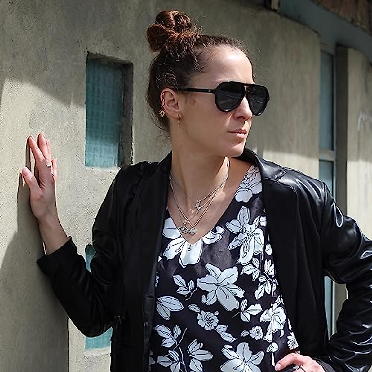 DUCO Retro Aviator Polarized Sunglasses Women Men Vintage Double Bridge Sun Glasses Classic Shades DC1208