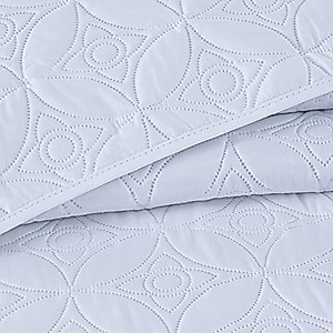 Chezmoi Collection Florenz 3-Piece King Size Quilt Set White - Soft Summer Lightweight Oversized King Bedspread 118 x 106, Medallion Pattern Coverlet for All Season