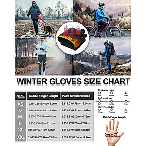 RIGWARL Upgraded Gloves for Cold Weather Waterproof, Winter Gloves for Men Women with Touch Screen, Early Spring and Late Fall Drving Gloves for Runing Walking Skiing Snow