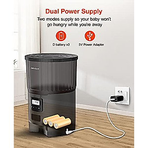 Automatic Cat Feeders with Timer, Cat Feeder Automatic Dog Food Dispenser for Pet Dry Food-Smart Pet Feeder Automatic Large Dog Feeder for Cats and Dogs with Stainless Steel Bowl, 1-6 Meals Per Day